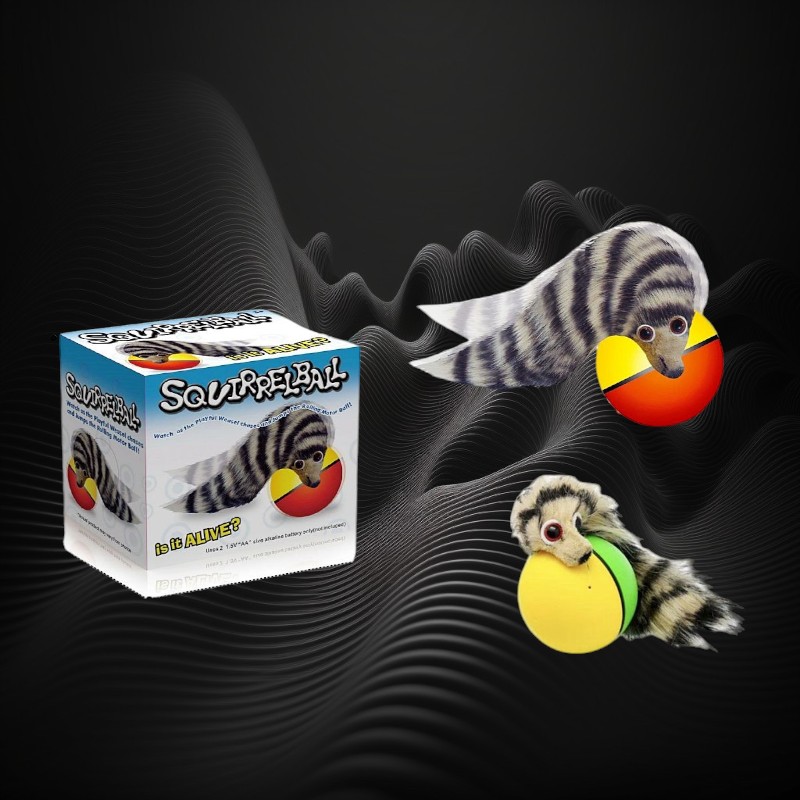 ASSORTED COLOR LIFE LIKE CHASING ROLLING SQUIRREL BALL TOY | Gloworks