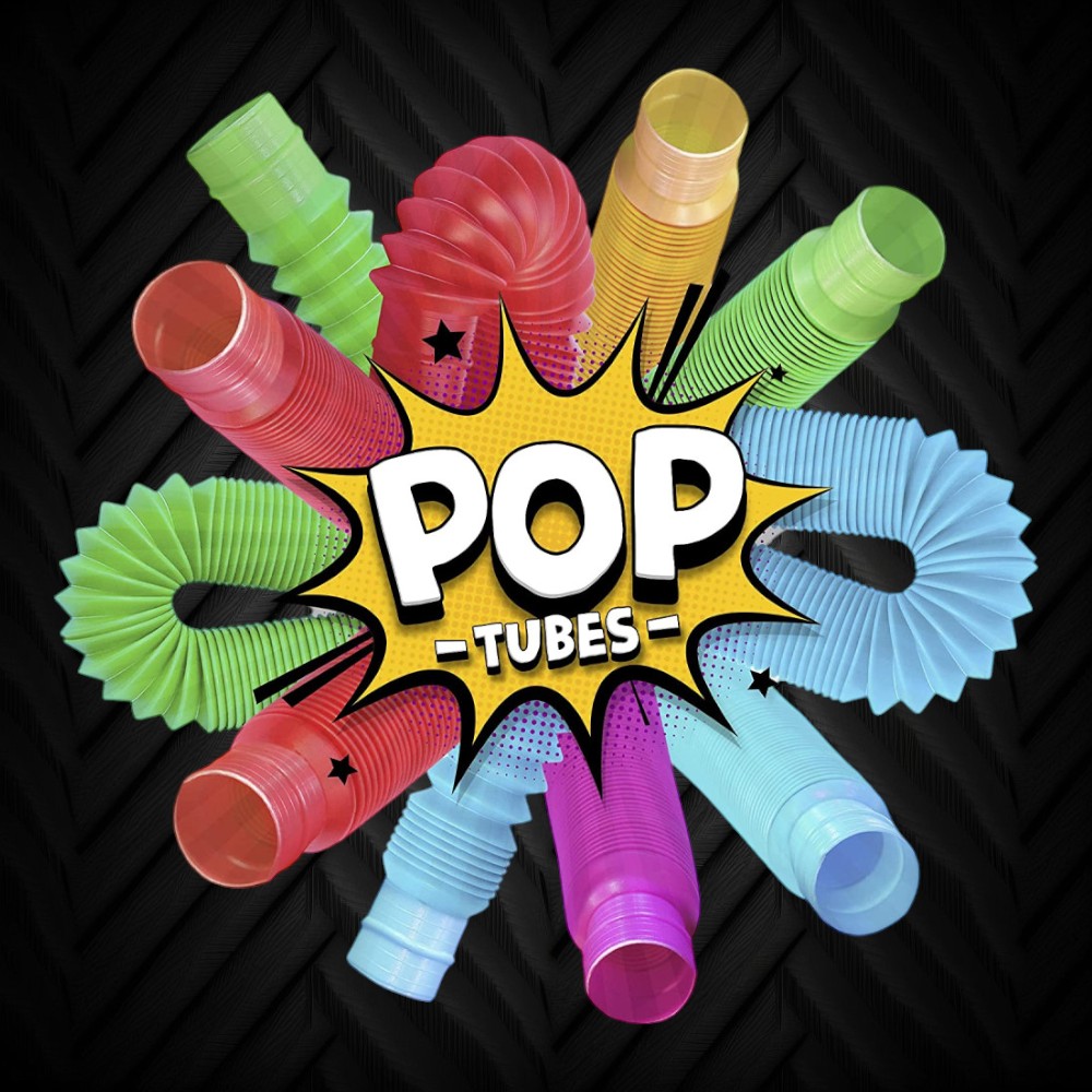 ASSORTED COLOR POP TUBE NOISE MAKER 12 PACK | Gloworks