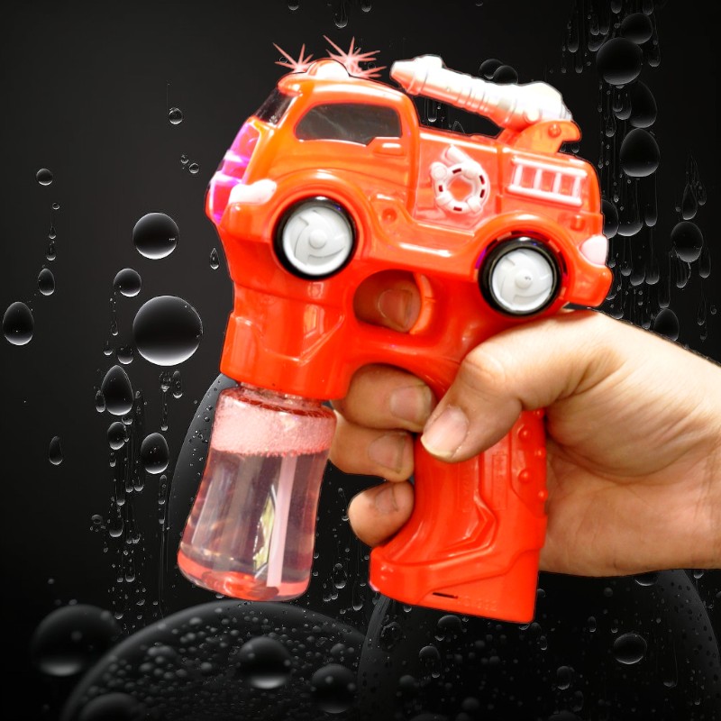 FLASHING LED FIRE TRUCK BUBBLE GUN | Gloworks