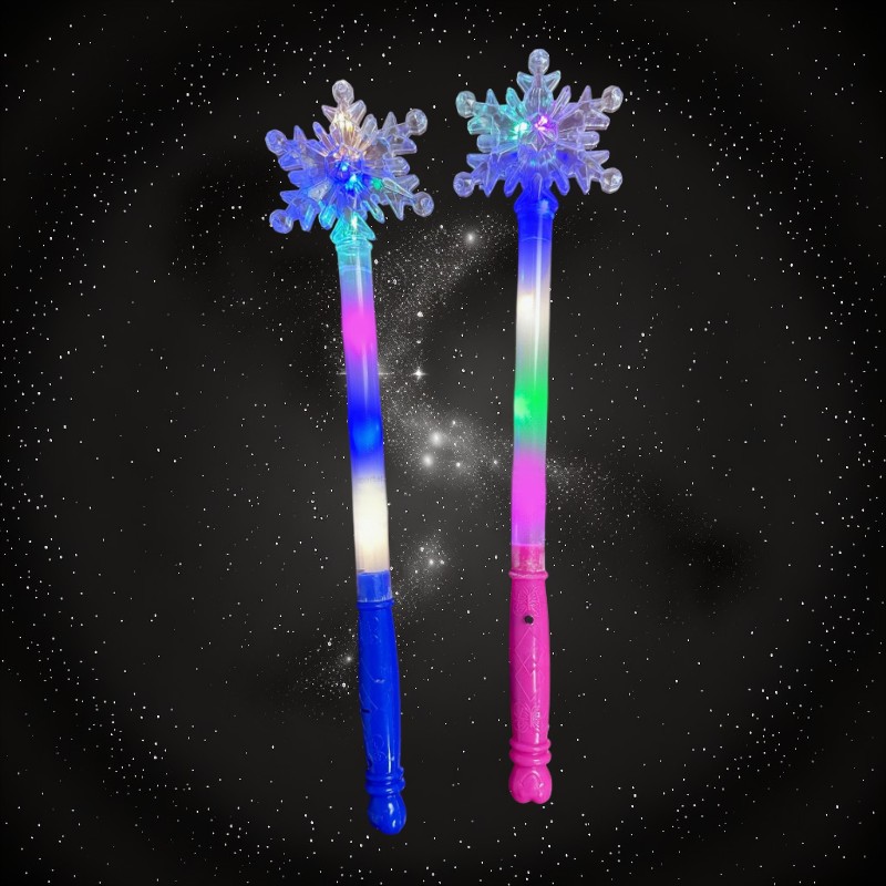 ASSORTED COLOR LED SNOWFLAKE WAND | Gloworks