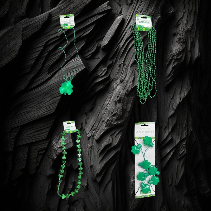 12 PIECE ASSORTED ST. PATRICK'S DAY NECKLACES | Gloworks